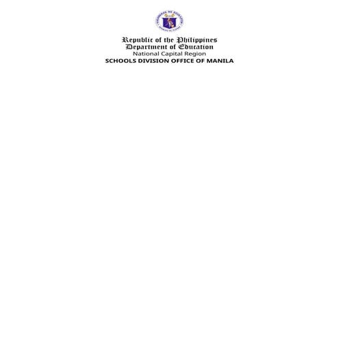Letter Head for Department of Education SDO Manila | DOCX