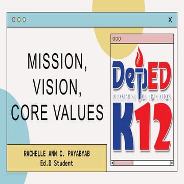 DepEd's New Vision, Mission and Core Values | PPTX
