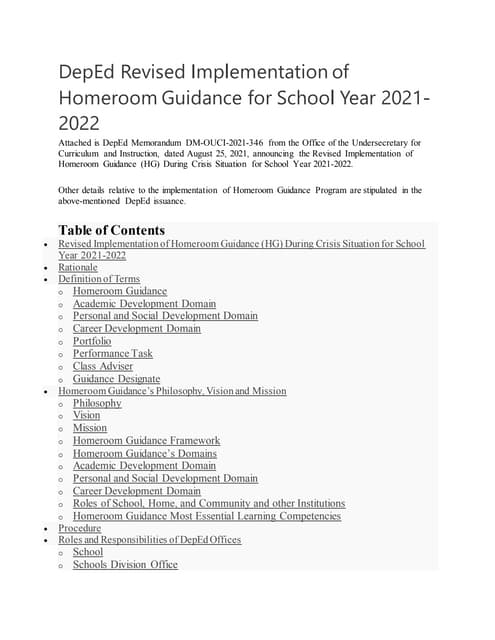 Homeroom guidance (hg) cris | PPTX | Education