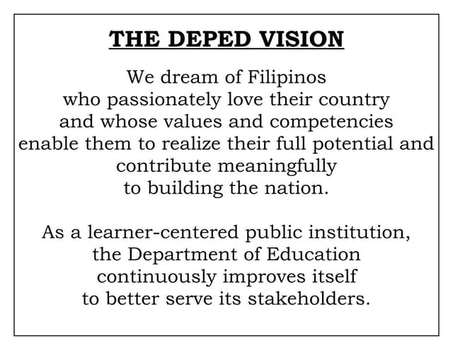 DepEd's New Vision, Mission and Core Values | PPTX