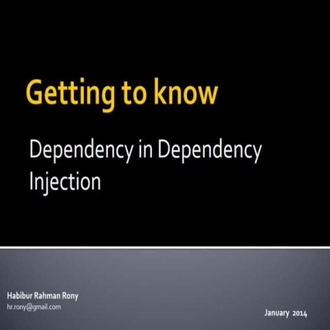Dependency in Dependency Injection | PPT