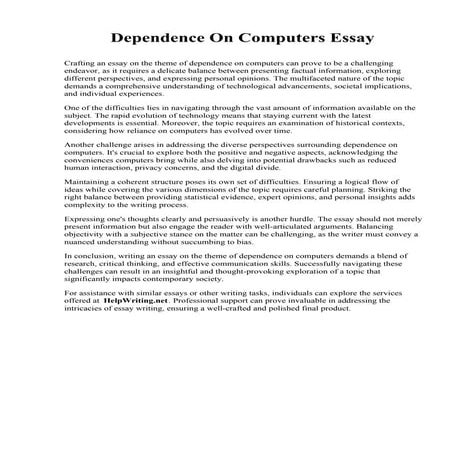 Dependence On Computers Essay.pdf