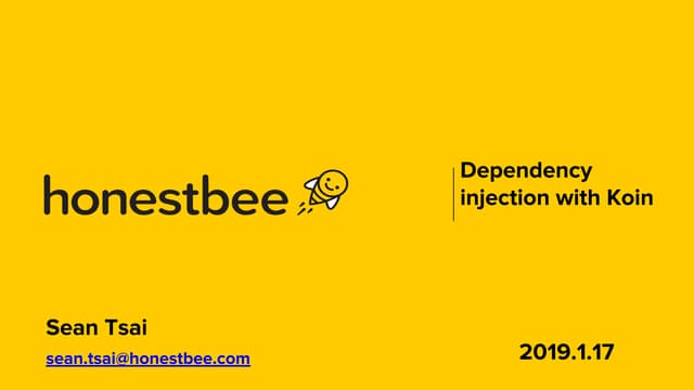 Dependency Injection With Koin Ppt