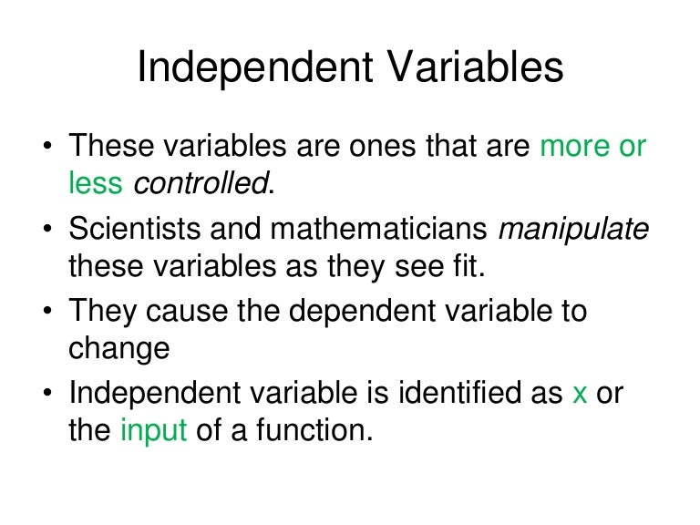 Dependent-Independent Variables edmodo