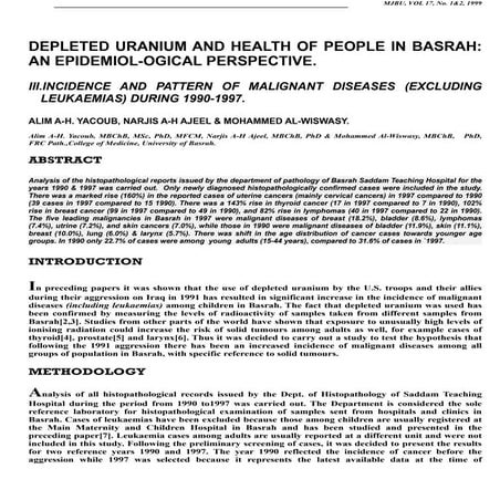 DEPLETED URANIUM AND HEALTH OF PEOPLE IN BASRAH III 1999.pdf