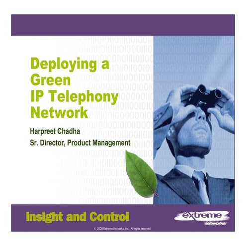 Deploying a Green IP Telephony Network | PPT