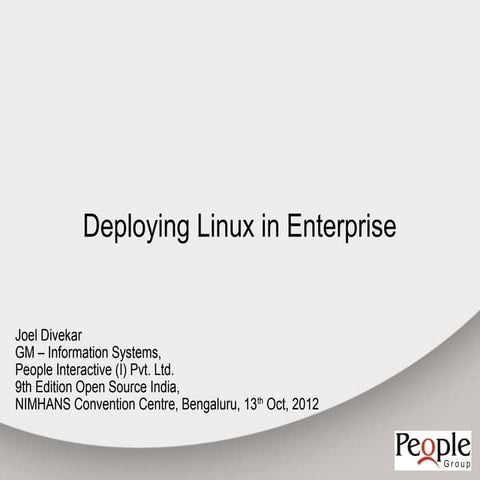 Deploying Linux In Enterprise Ppt 