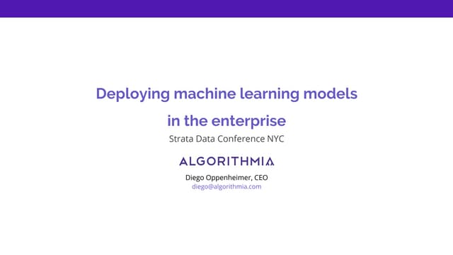 Deploying Ml Models In The Enterprise Ppt