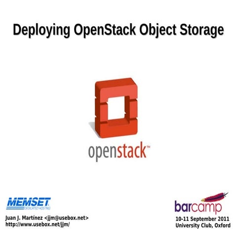 Deploying Openstack Object Storage Swift Ppt 