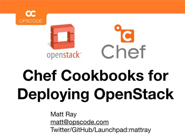 Deploying Openstack With Chef Pdf Operating Systems Computer 9682