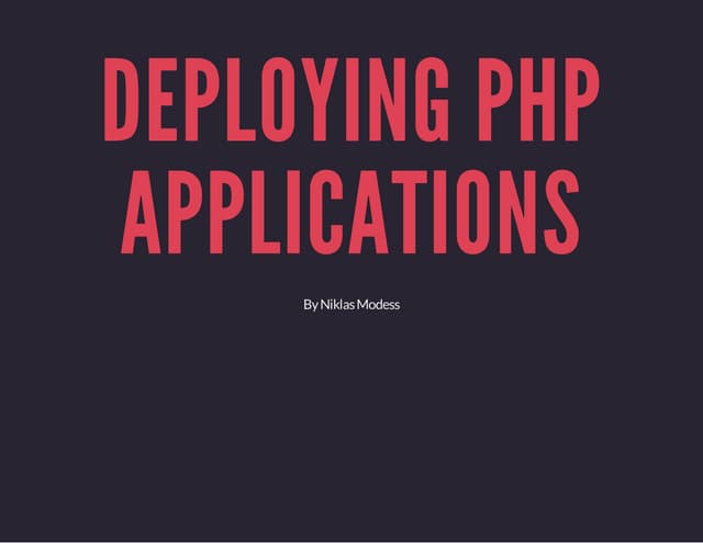Deploying Php Applications Ppt