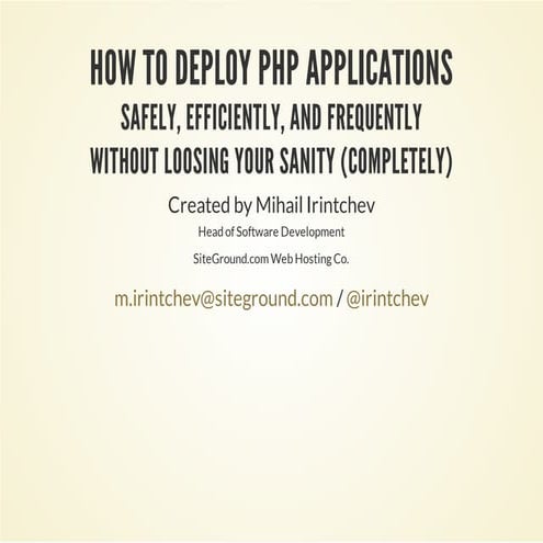 Building And Deploying Php Apps Using Phing Ppt
