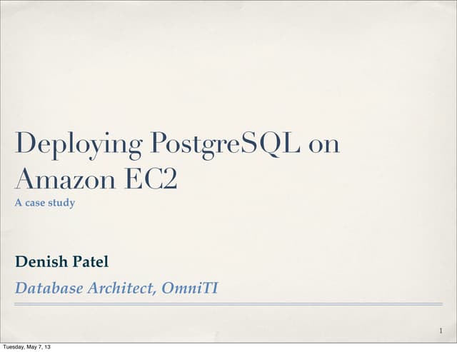 Deploying postgre sql on amazon ec2 | PPT Deploying postgre sql on amazon ec2 | PPT