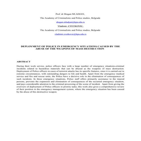 Deployment of police forces | PDF