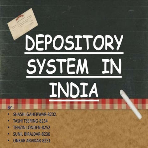 Depoitory system IN INDIA | PPTX
