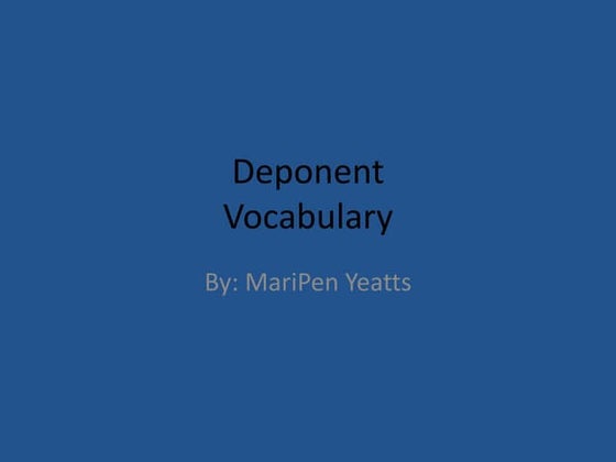 Deponent verbs -mikayla | PPTX