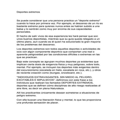 Deportes extremos | DOCX