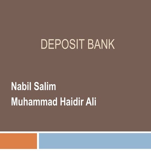 Deposit bank1 | PPT
