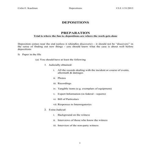 Depositions | PDF
