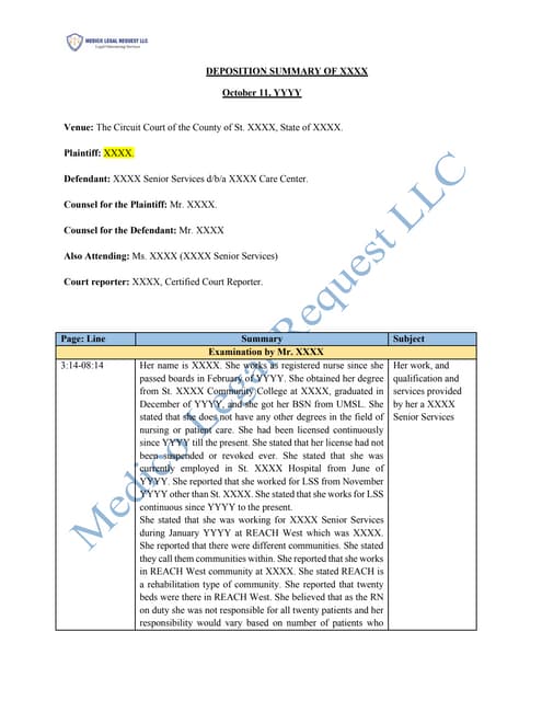 Settlement Demand Letter Sample - Medico Legal Request LLC | PDF