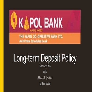 Deposit policy kapol cooperative | PPT