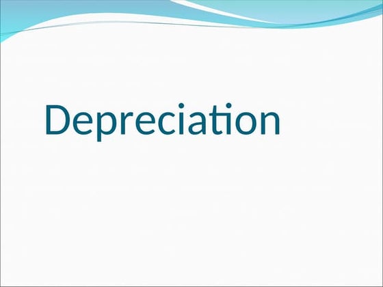 PPT on Depreciation.ppt