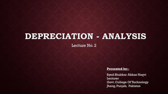 Depreciation | PPT