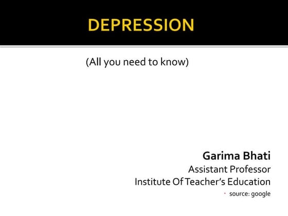 Depression | PPTX | Mental Health | Diseases and Conditions