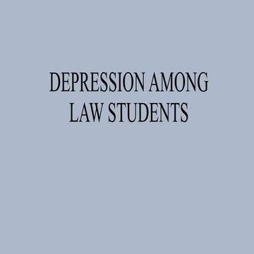 Depression Among Law Students | PPTX