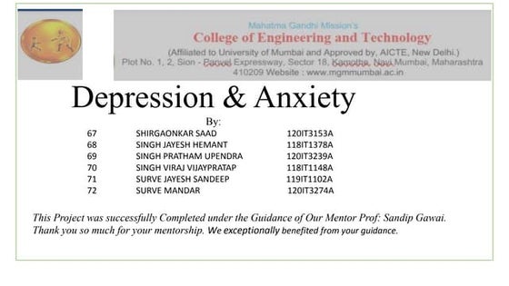 Depression & anxiety | PPTX