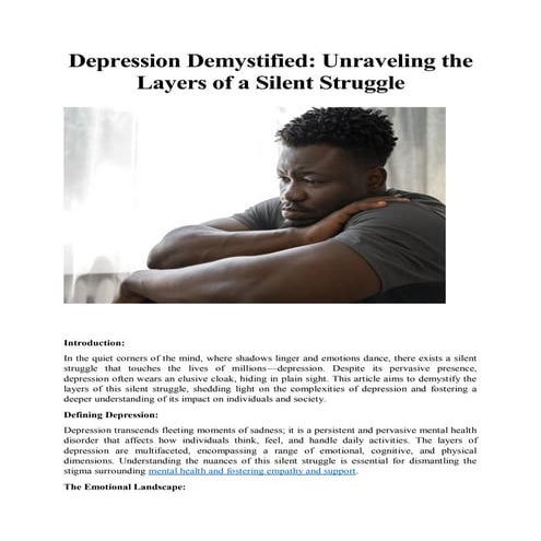 Understanding Depression_ A Global Problem We Can’t Ignore | PDF