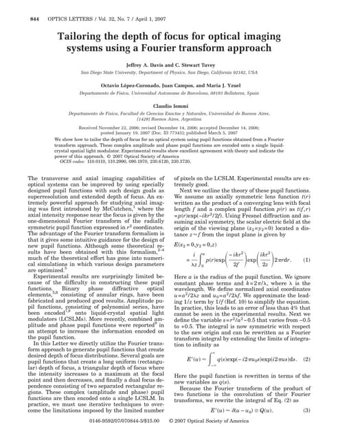 Lecture 2: Co-axial optical system and six cardinal points | PPTX