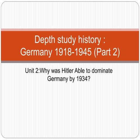 Depth study history germany unit 2 | PPT