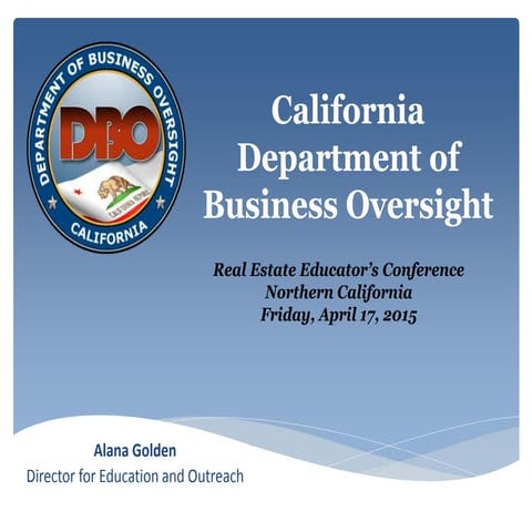 CA Bueau of Business Oversight presentation April 17 2015 | PPT
