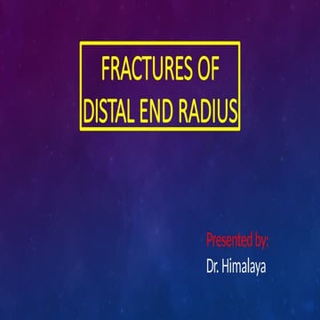 distal end radius fracture and its management | PPTX