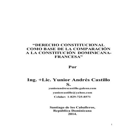 Derecho constitucional como base de la comparación a la constitución ...