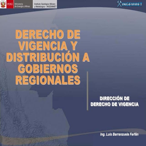 Derecho de vigencia y distribución a los gobiernos regionales | PDF