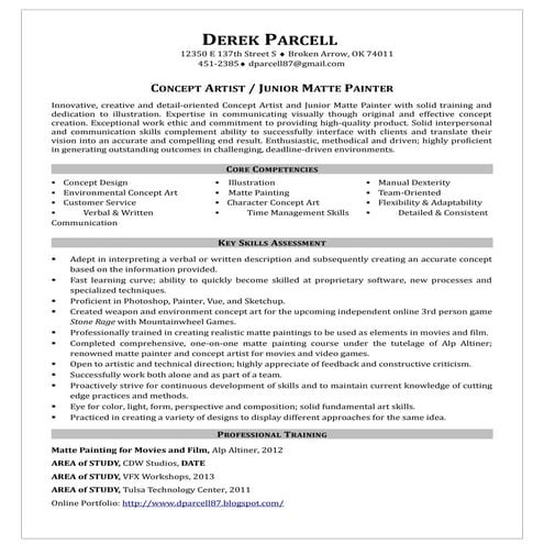 Derek parcell-resume | DOC
