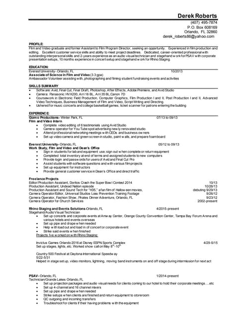 Diego Romero AV Resume | DOCX | Digital Audio | Computer Software and Applications
