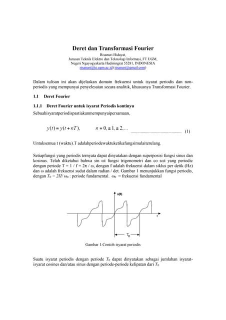 Makalah metode transformasi fourier | DOCX