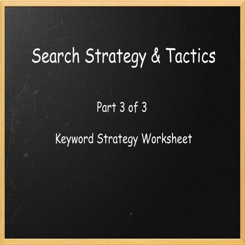 Search strategy 3 keyword concepts | PPT
