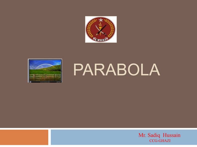 Lesson 8 conic sections - parabola | PPT