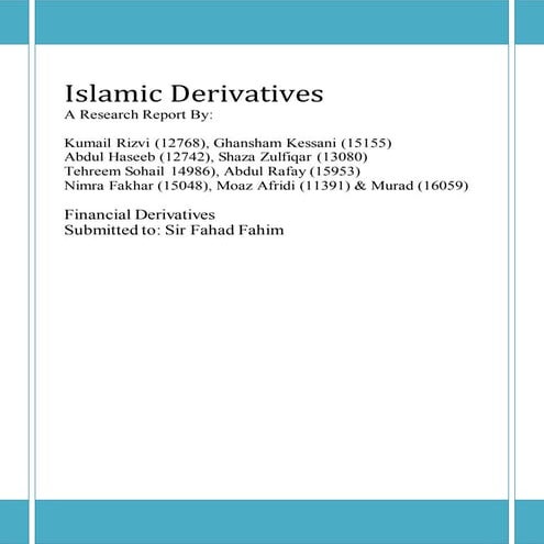 Derivatives final research report | PDF