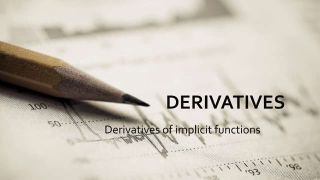 Engineering Mathematics - Total derivatives, chain rule and derivative of implicit functions | PPT
