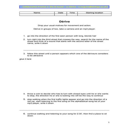 Dérive for Bath | DOC