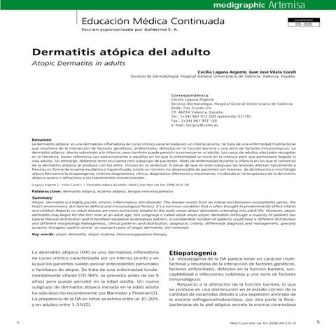 dermatitis atopica del adulto dermatologia | PDF
