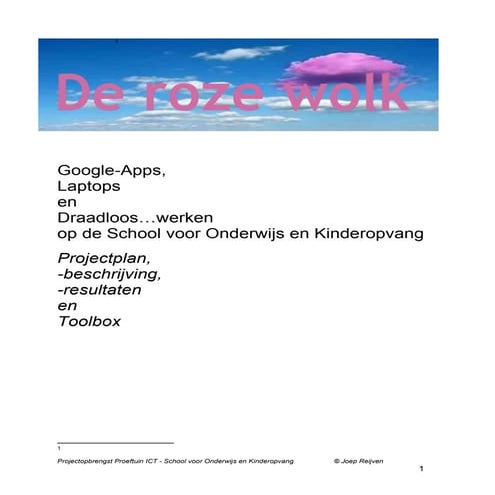 De roze wolk (projectplan & toolbox) | PDF