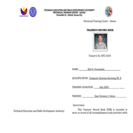 TESDA CSS NCII-SWBL-Trainees Record-BOOK | DOCX