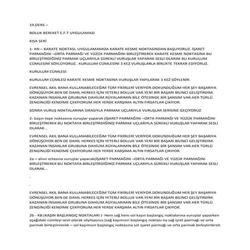 Ders 19 Bolluk Bereket EFT | PDF