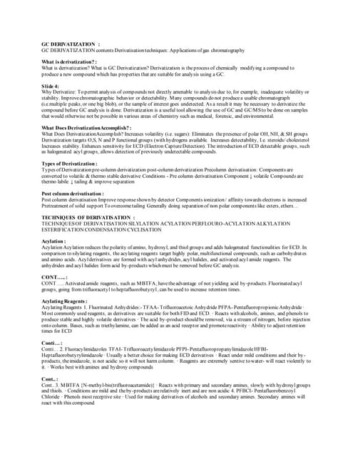 Derivatization in HPLC & GC | PPTX